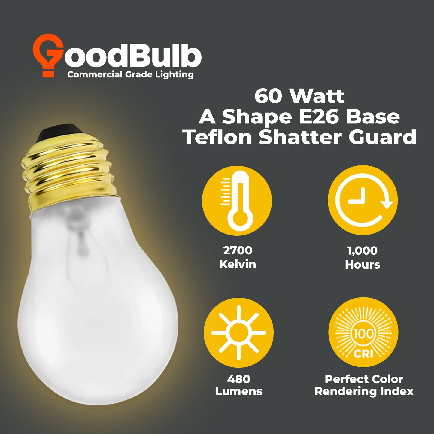 Oven Safe - 60 Watts - A15 Incandescent - 480 Lumens - 5000 Life Hours ...